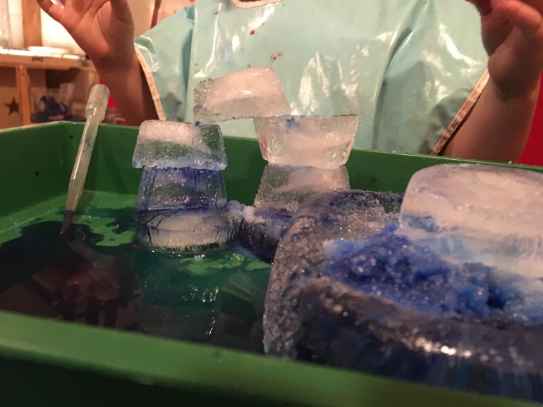 Cool Preschool Science Experiments: Melting Ice with Salt & Colour