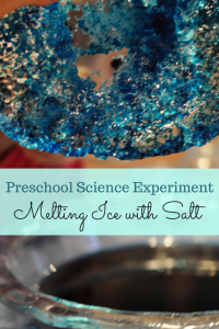 Cool Preschool Science Experiments: Melting Ice with Salt & Colour